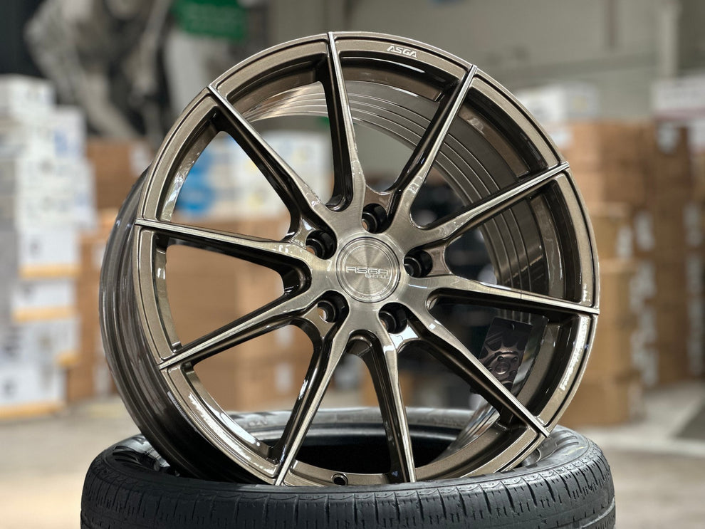 New 18X8.5 ET43 Asga A01 Rim (4 wheel) Gloss Bronze 5X112 – King of Rims