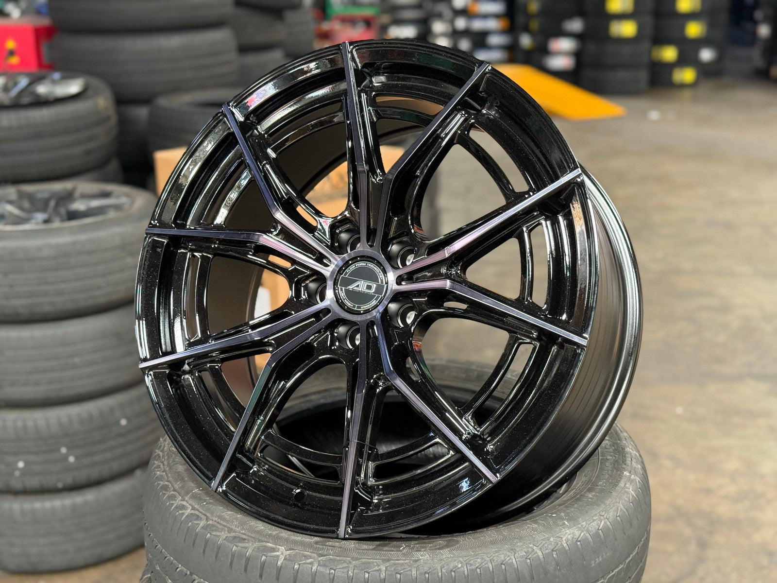 New 19X8.5 ET35 AD Wheel ADF7 Rim (4 wheel) Gloss Black 5X108 – King of ...