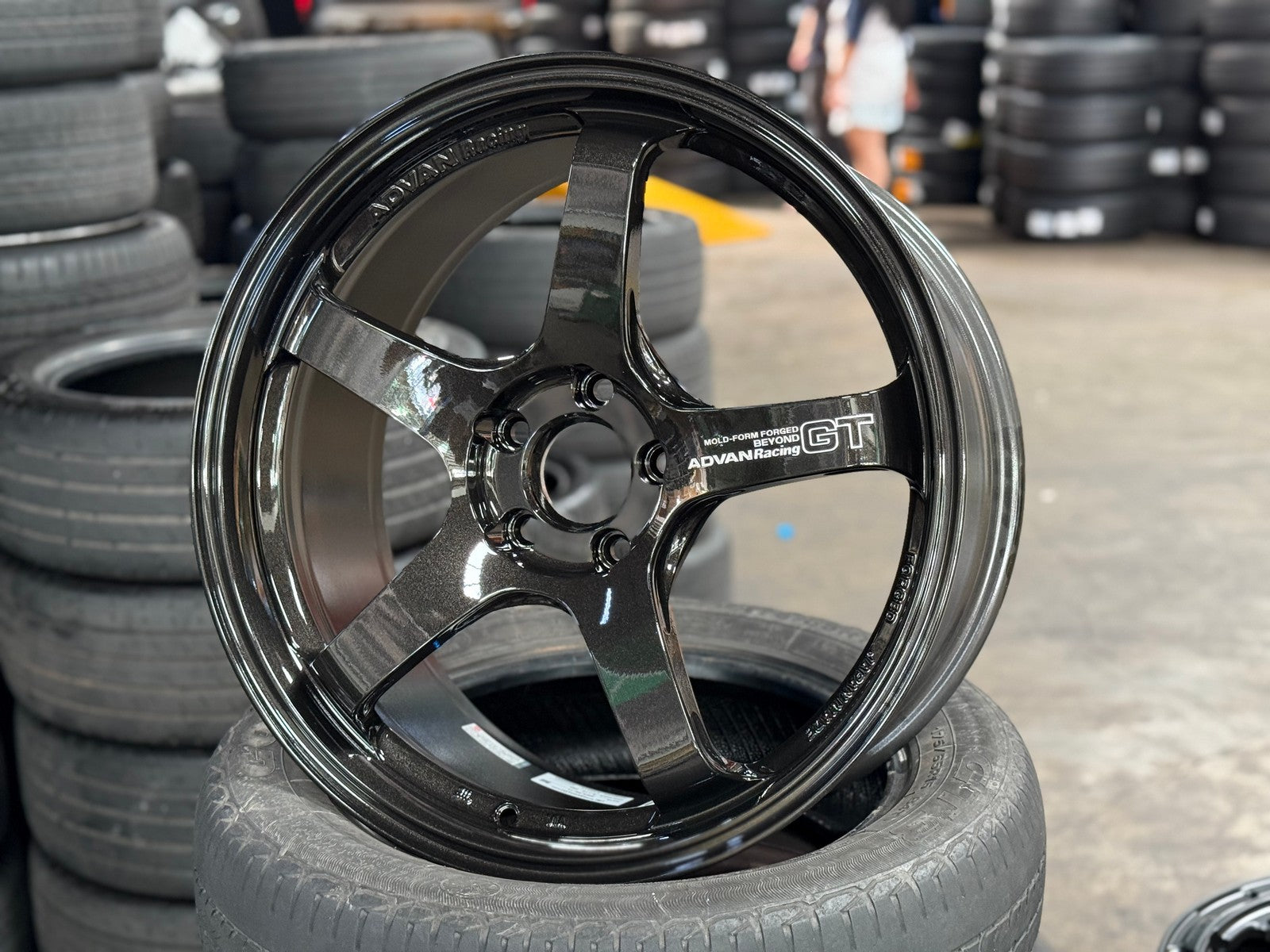 New 19X8.5 ET45 Advan GT Rim (4 wheel) Gloss Black 5X112 – King of Rims